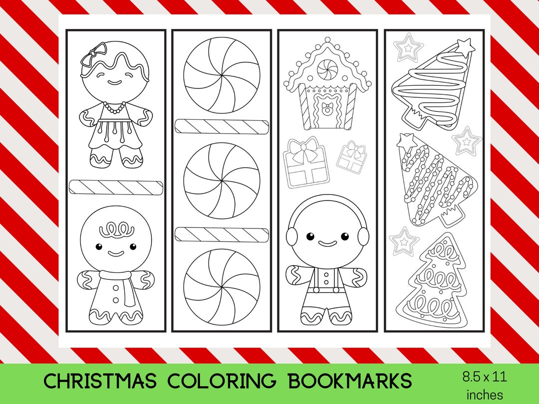 Printable Christmas Bookmarks to Color Coloring Bookmark - Etsy