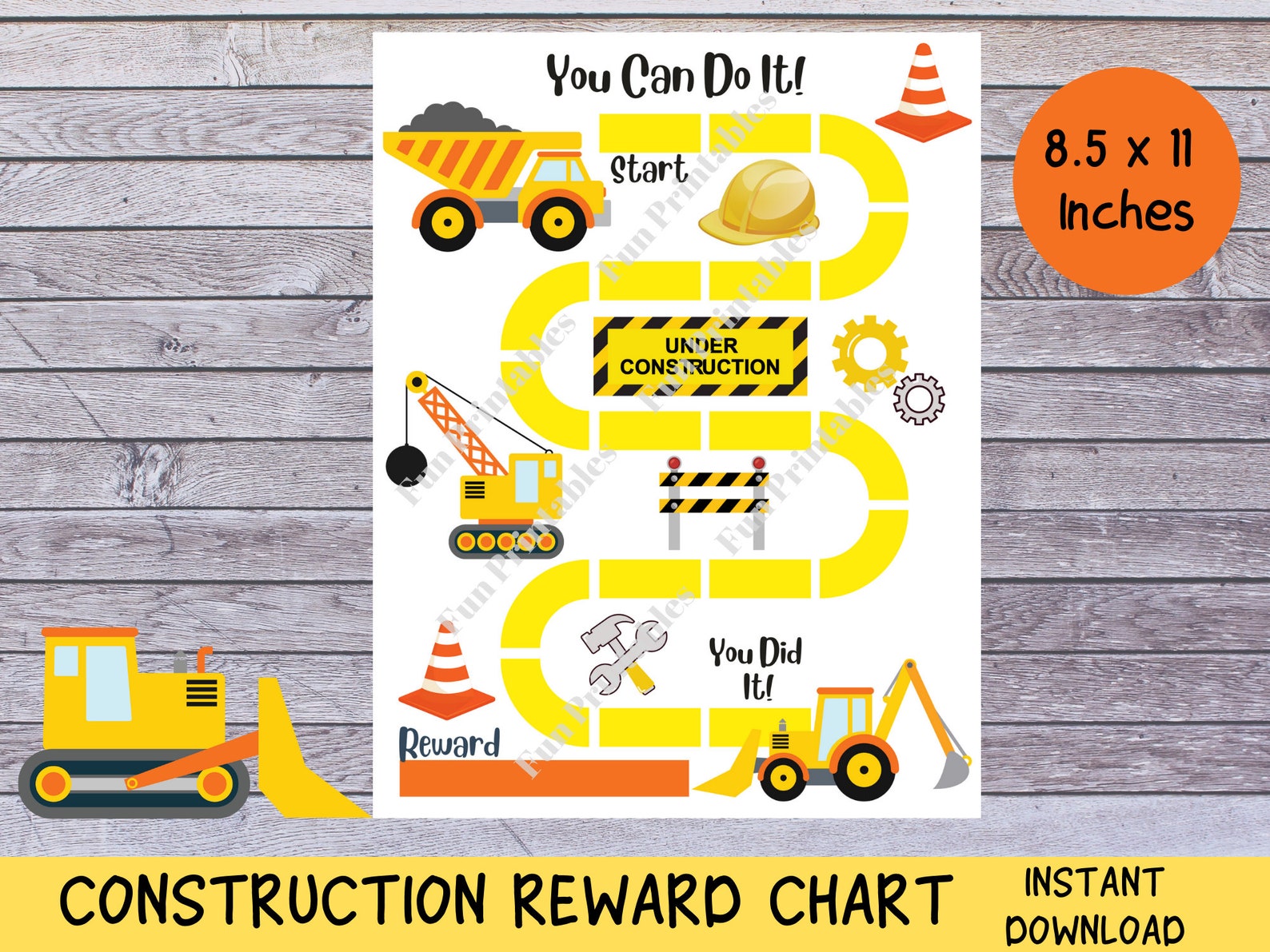 Construction Reward Chart Printable, Kids Behavior Chart, Reward Chart ...