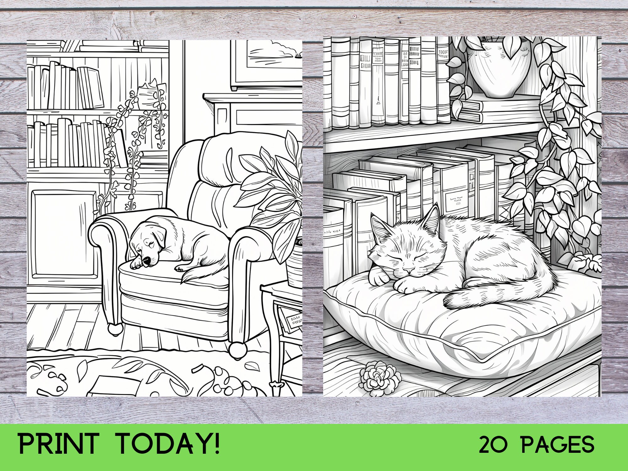 20 Cozy Interior Design Coloring Pages, Relaxing Coloring Book for ...