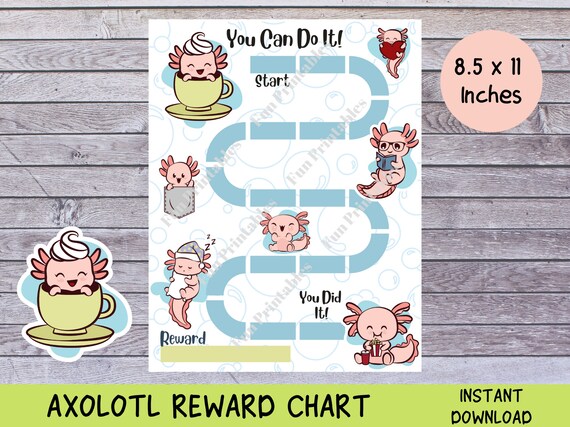 Axolotl Reward Chart Printable Kids Behavior Chart Reward - Etsy