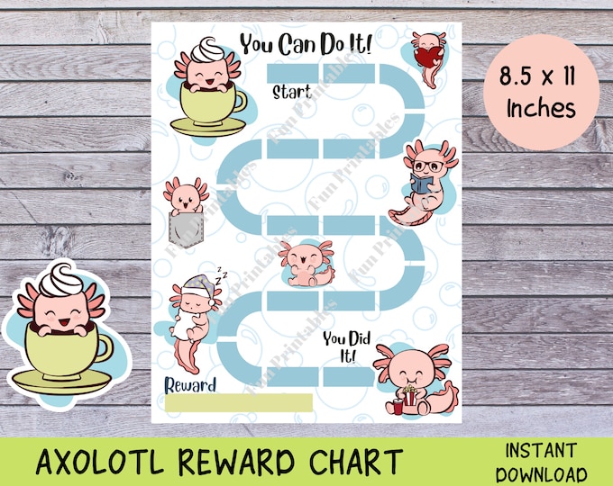 Axolotl Reward Chart Printable Kids Behavior Chart Reward - Etsy