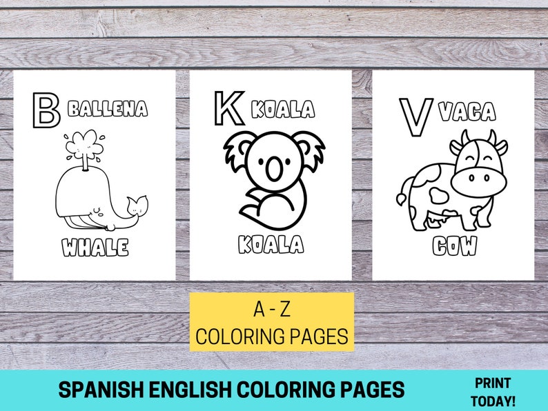 Bilingual Alphabet and Numbers Coloring Pages, Espanol Alphabeto ...