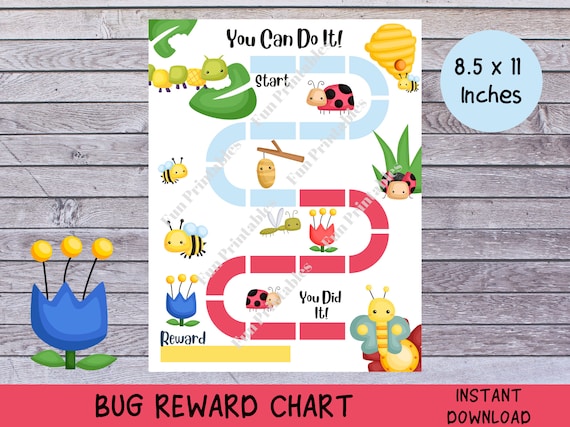 Bug Reward Chart Printable Kids Behavior Chart Reward Chart | Etsy