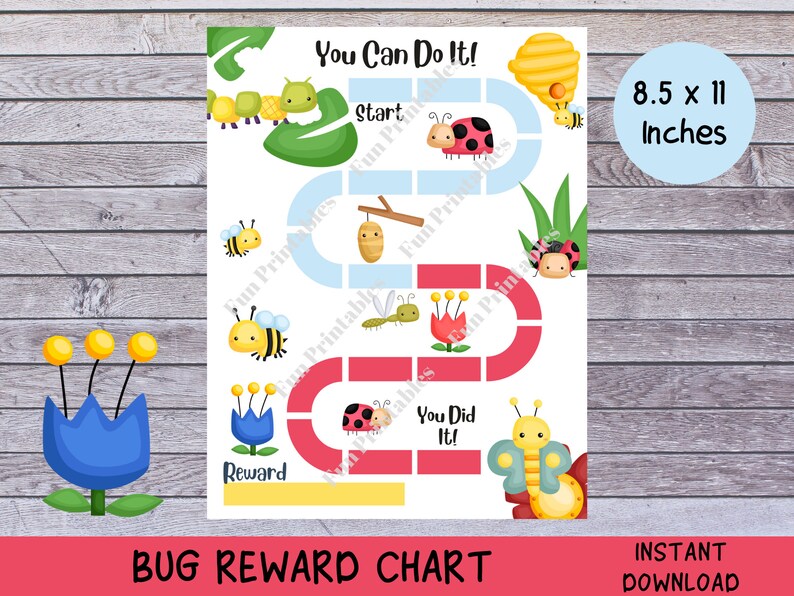 Bug Reward Chart Printable, Kids Behavior Chart, Reward Chart for Kids ...