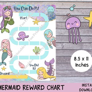 Mermaid Reward Chart, Kids Behavior Chart, Reward Chart for Girls - Etsy