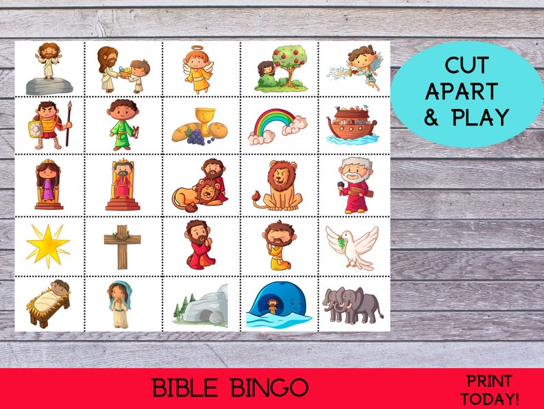 Bible Bingo, 24 Different Cards, Sunday School Game, Homeschool Games ...