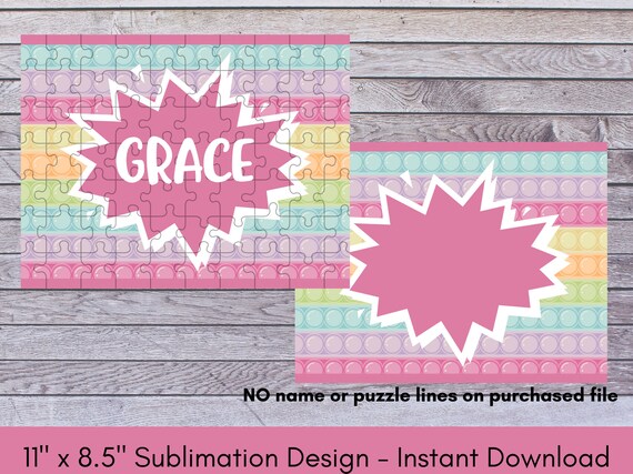 Bubble Pop Sublimation Design Template Custom Puzzle Design | Etsy