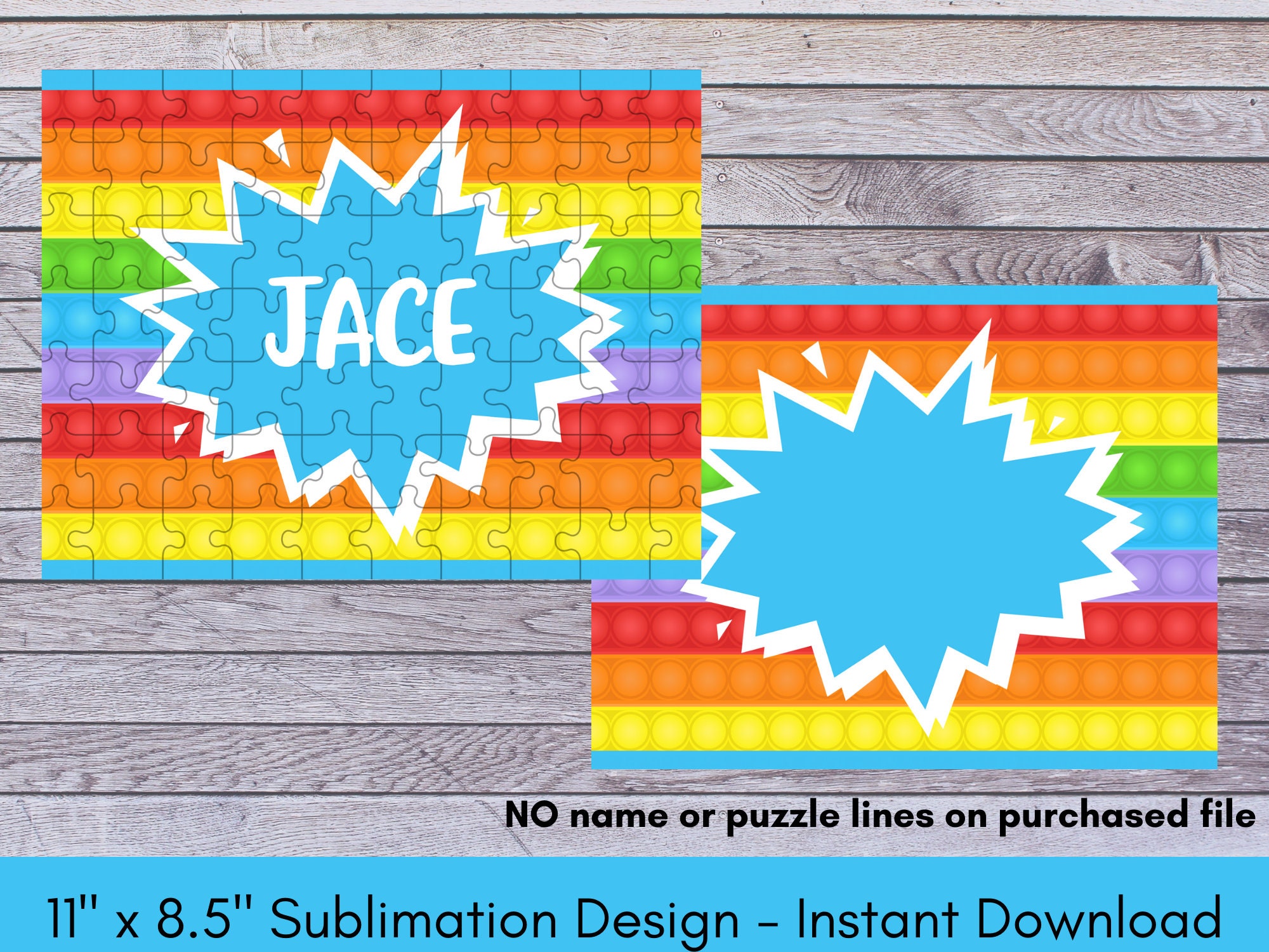 Bubble Pop Puzzle Sublimation Design, Custom Puzzle, Puzzle Template ...