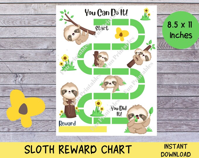 Editable Sloth Reward Chart for Kids Daily Routine Chart Kids Chore ...
