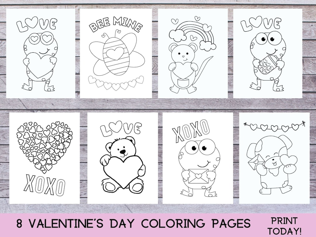 Kids Valentine Coloring Sheet, Easy Valentine's Day Coloring Pages ...