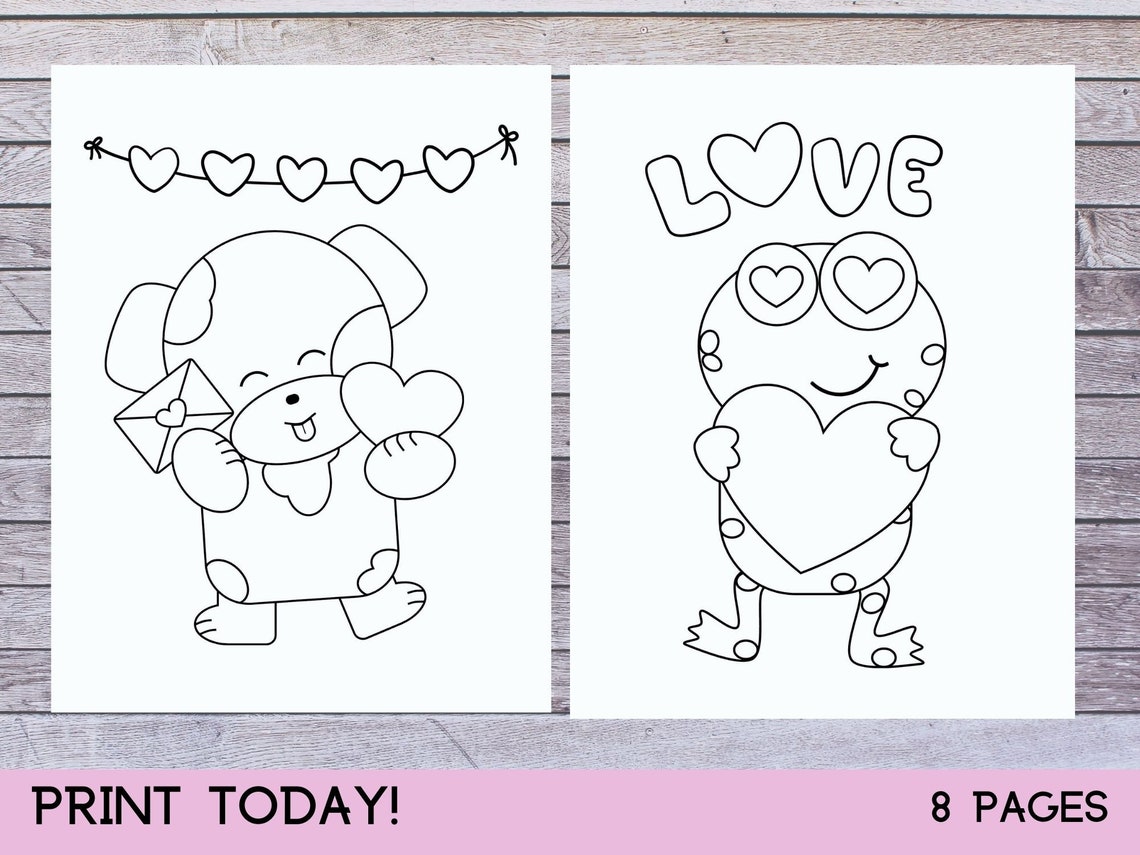 Kids Valentine Coloring Sheet, Easy Valentine's Day Coloring Pages ...