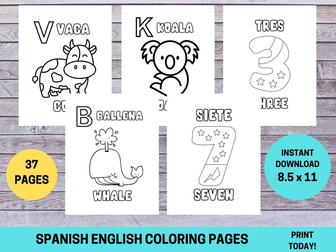Bilingual Alphabet and Numbers Coloring Pages, Espanol Alphabeto ...