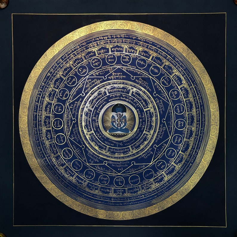 Master Piece Shitro Mantra Mandala Thangka Painting. Mandala of Hundred ...