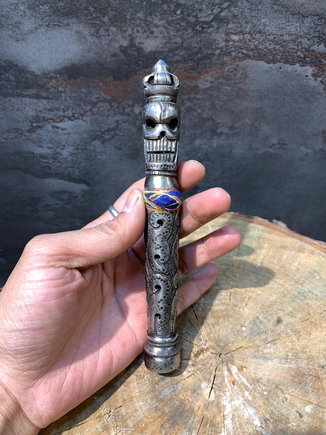 7 Inch Pure Iron Khattang, Cold Iron Fat Khatvanga, Tantric Instrument ...