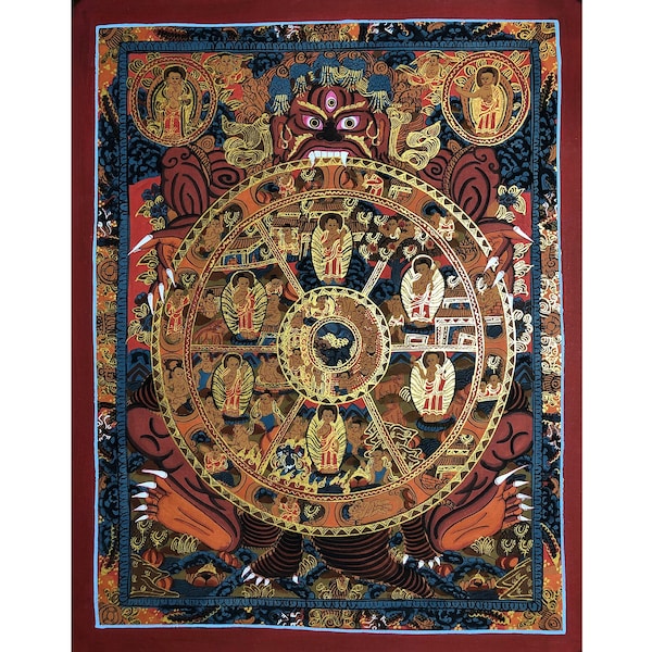 Wheel of Samsara Canvas - Etsy
