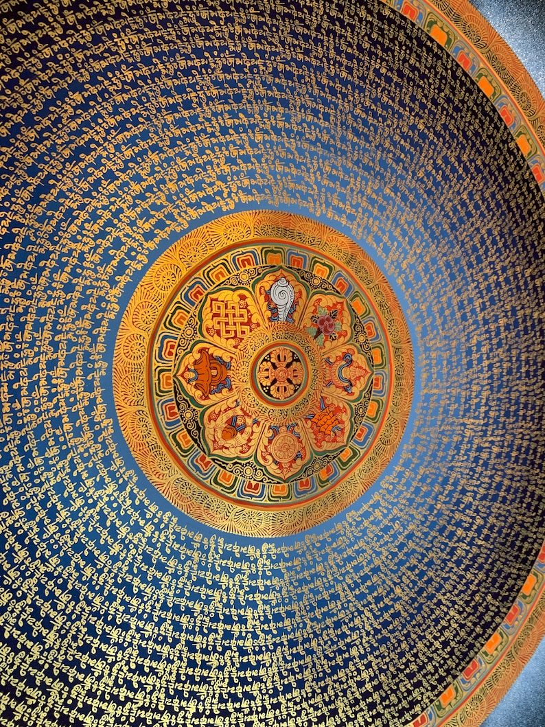 80x80 Cm Colorful Mantra/ Prayer Mandala, Om Mandala Thangka, Tibetan ...