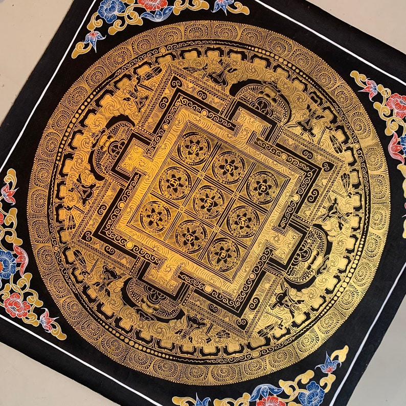 Mandala Thangka. Original Painting. for Good Luck and Gift. Hand ...