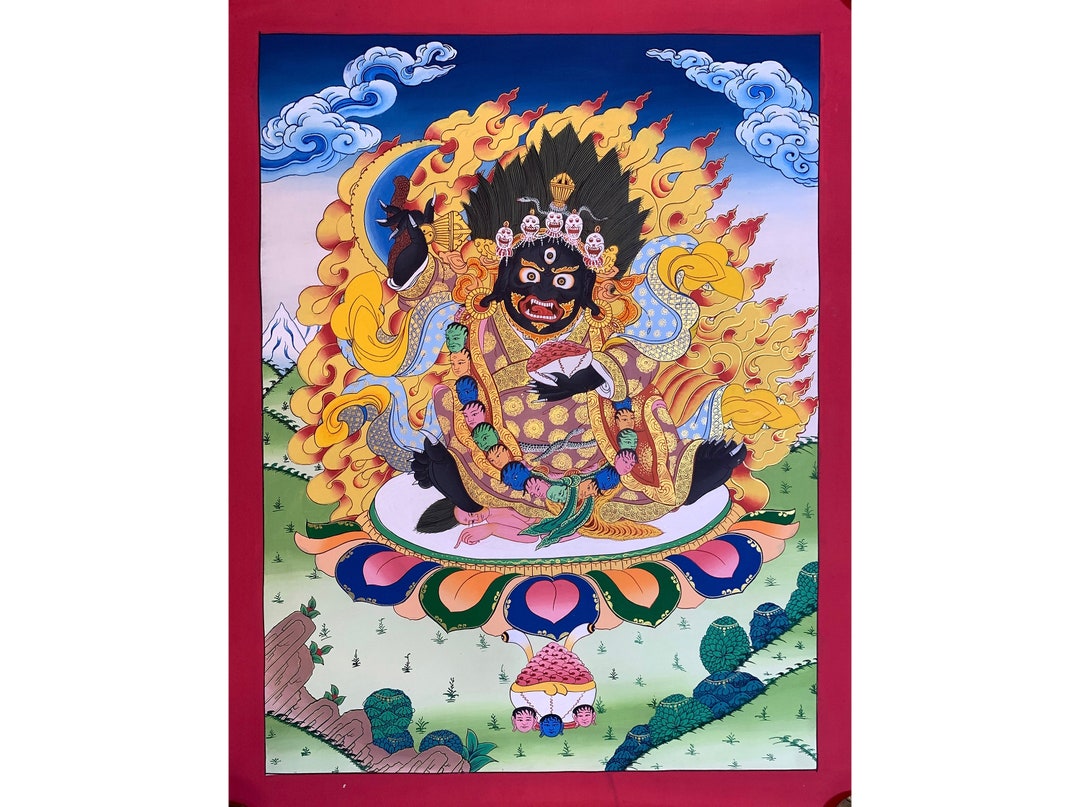 Colorful Kagyu Mahakala. Bernagchen Big Black Mahakala. Kagyu Lineage ...