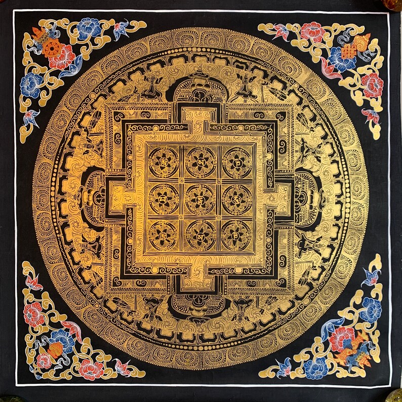 Mandala Thangka. Original Painting. for Good Luck and Gift. Hand ...