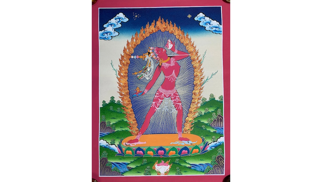 56x43 Cm Hand Painted Vajrayogini Thangka. Buddha's Wisdom in Female ...