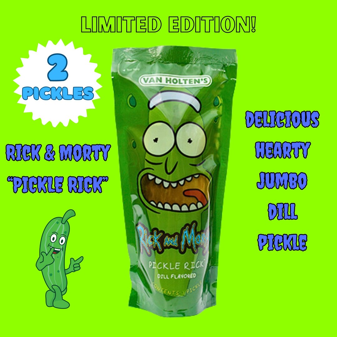 Pickle Rick Jumbo Dill Pickle ~ 2 Packs ~ Rick Morty Pickle ~ Jumbo ...