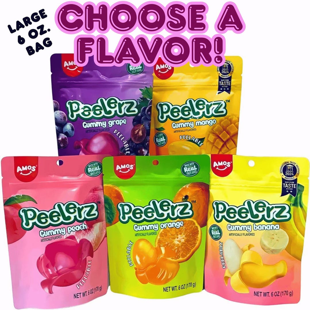 Peelerz Candy~ Large 6 Oz Bag ~ Gummy Candy ~ Fat Free ~ Gluten Free ...