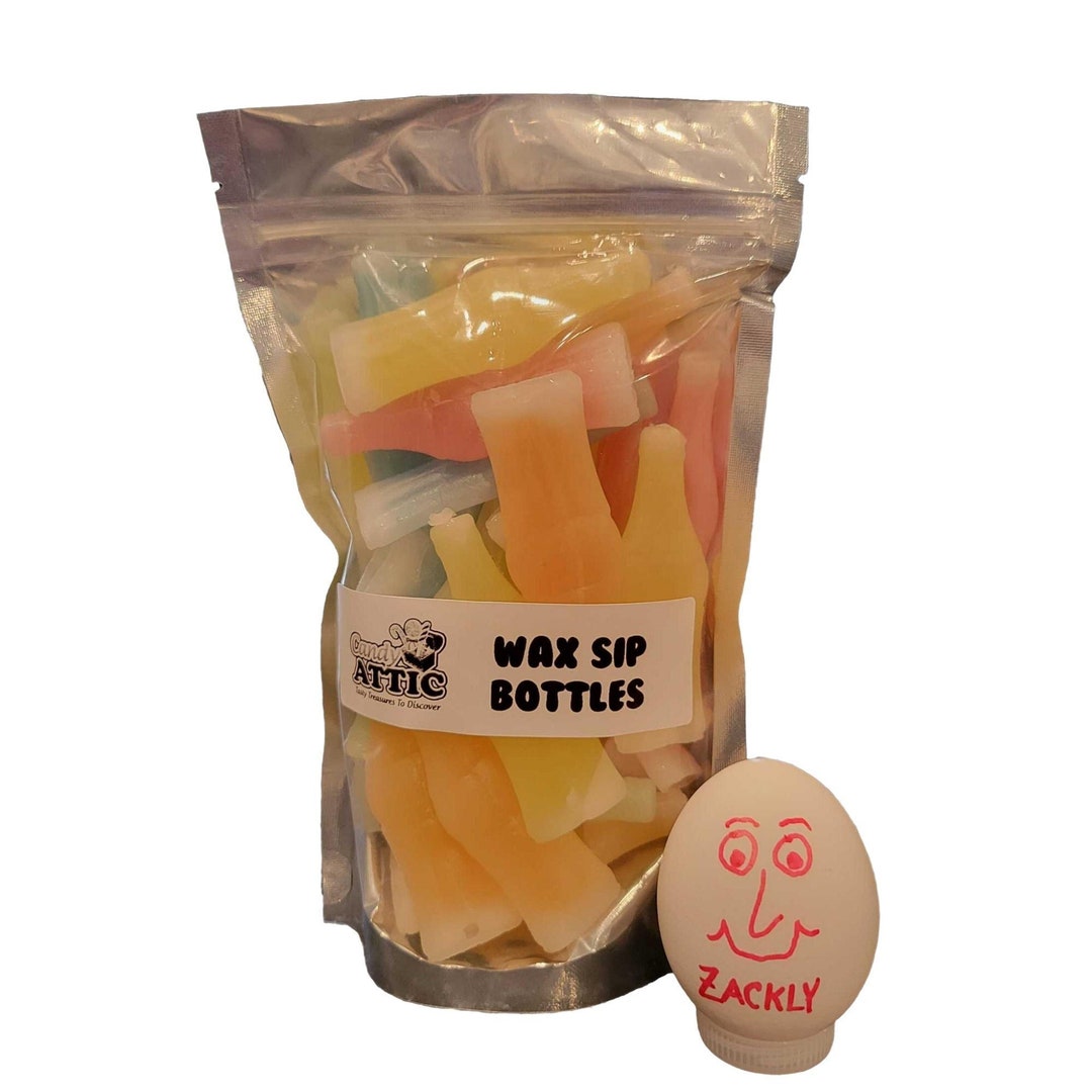 Old Fashioned Wax Sip Bottles ~ 8 Oz Candy Pouch ~ Nik L Nip ~ Wax ...