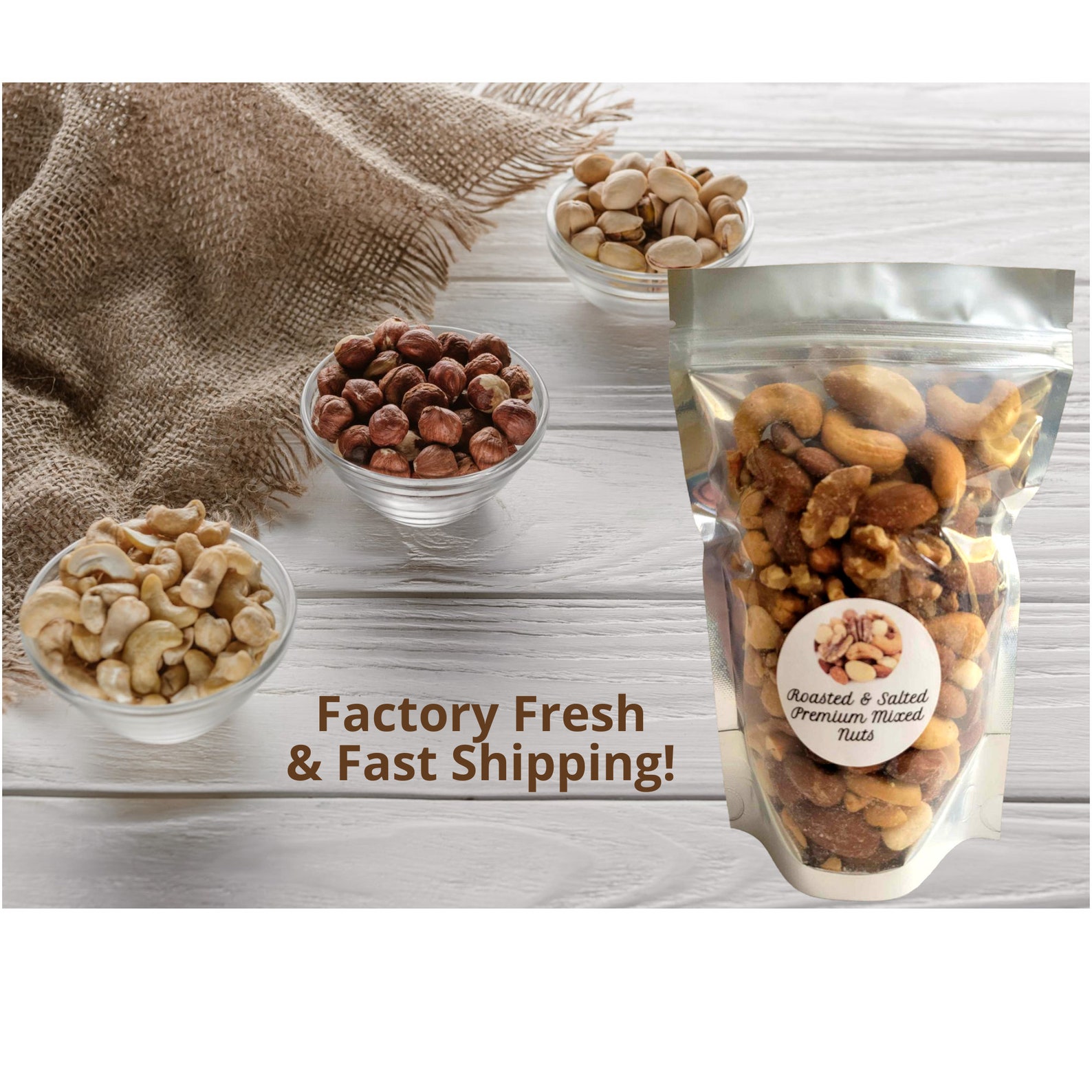 Roasted & Salted Deluxe Nut Mix ~ Always Fresh and Fast Shipping ~ 10 ...