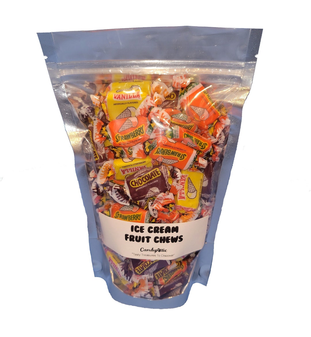 Albert's Ice Cream Fruit Chews Candy Pouch ~ Ice Cream Chews ~ 1/2 Lb ...