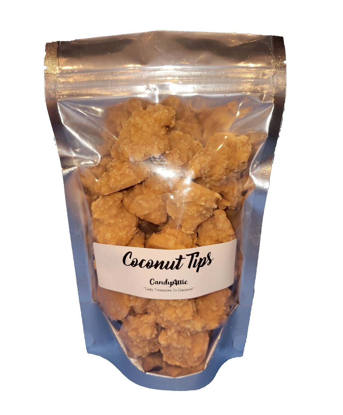 Caramel Coconut Tips ~ 9 Ounce Bag ~ Stand up Candy Bag ~ Coconut ...