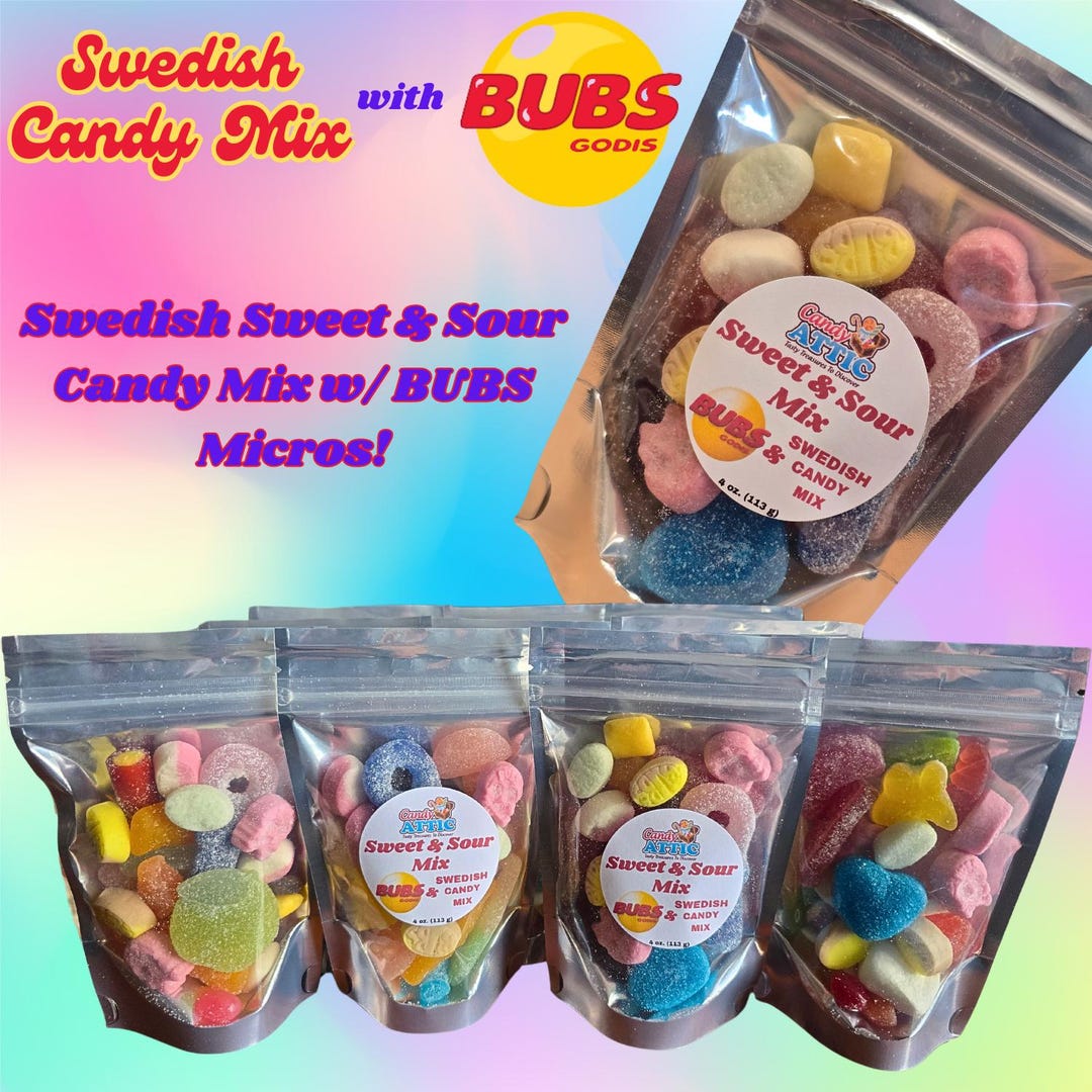 Swedish Candy Mix W/ BUBS Micros ~ Sweet & Sour Swedish Mix ~ BUBS ...