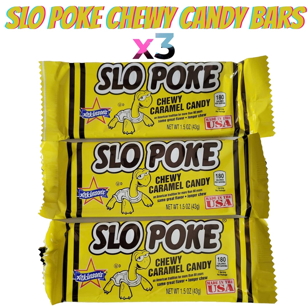 3 Slo Poke Caramel Bars ~ 3 Candy Bars ~ Old Fashioned Candy ~ 1.5 Oz ...