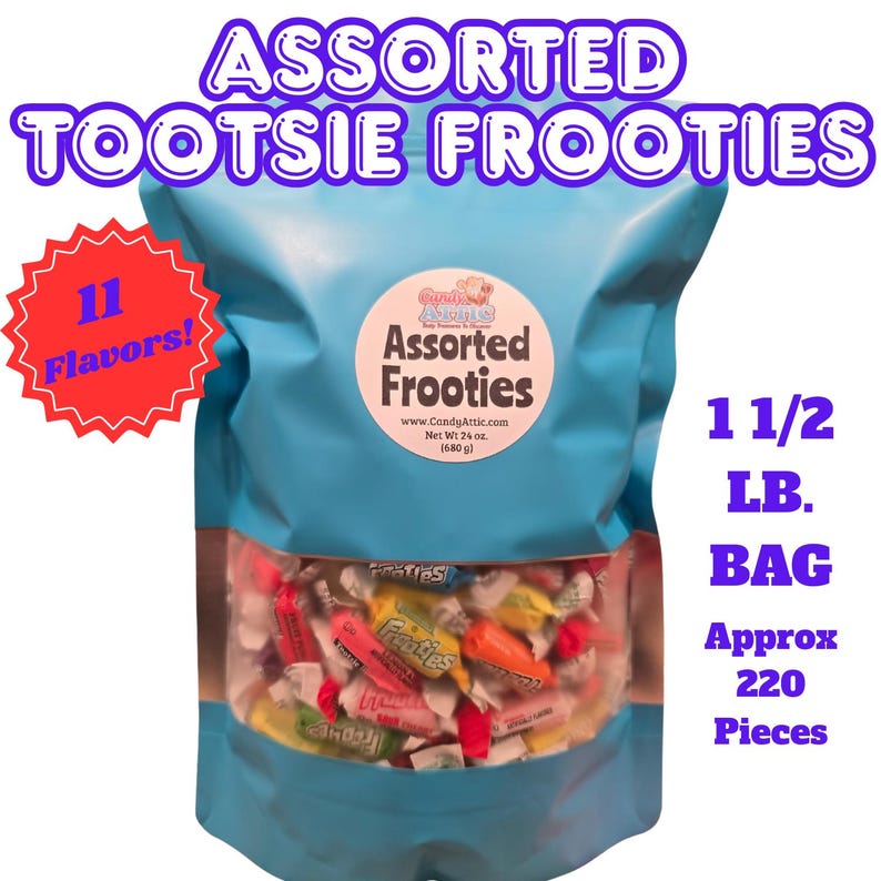 Assorted Frooties Candy ~ BULK ~ 1 1/2 Lbs. (24 Oz) ~ 11 Flavors ...