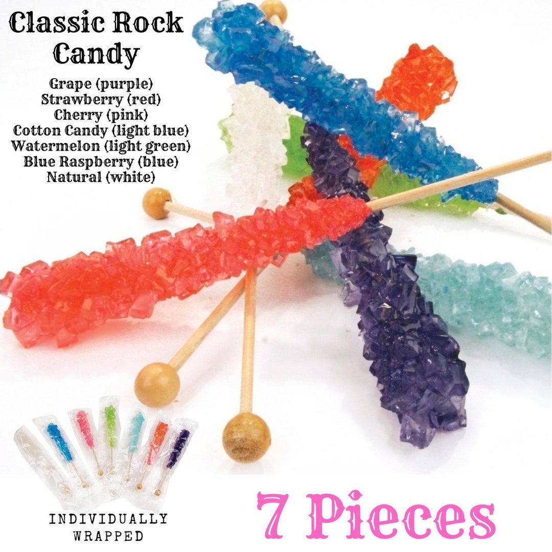 Assorted Old Fashioned Rock Candy on A Stick 7 Pieces Rock Candy ...