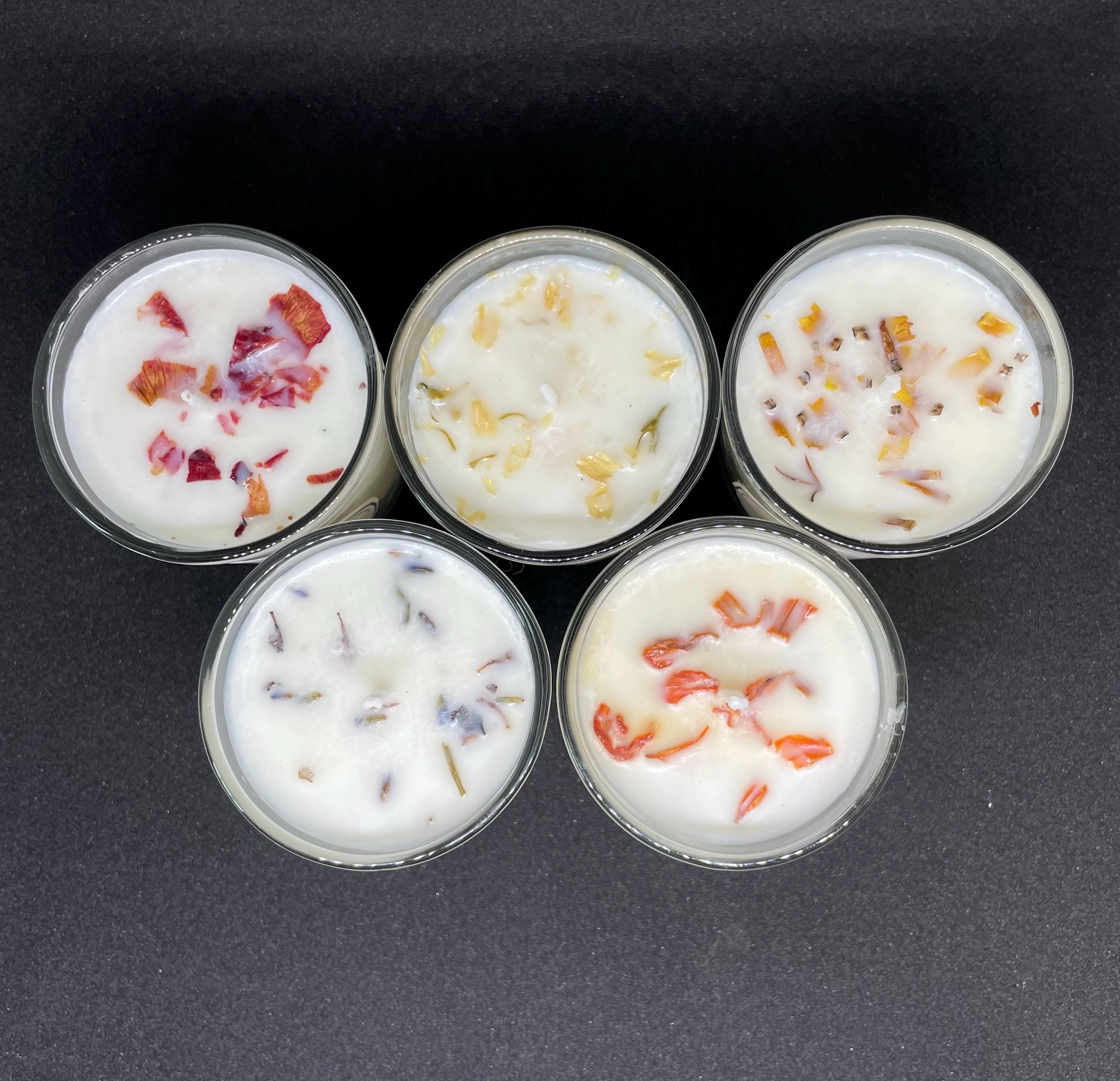 Beeswax Candles Hand Poured Candles Mini Candles 3oz or 4oz With Dried ...