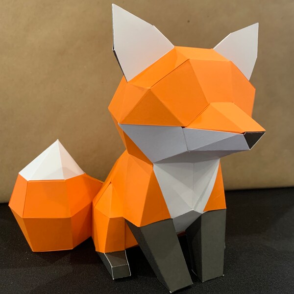 Geometric Fox Print - Etsy