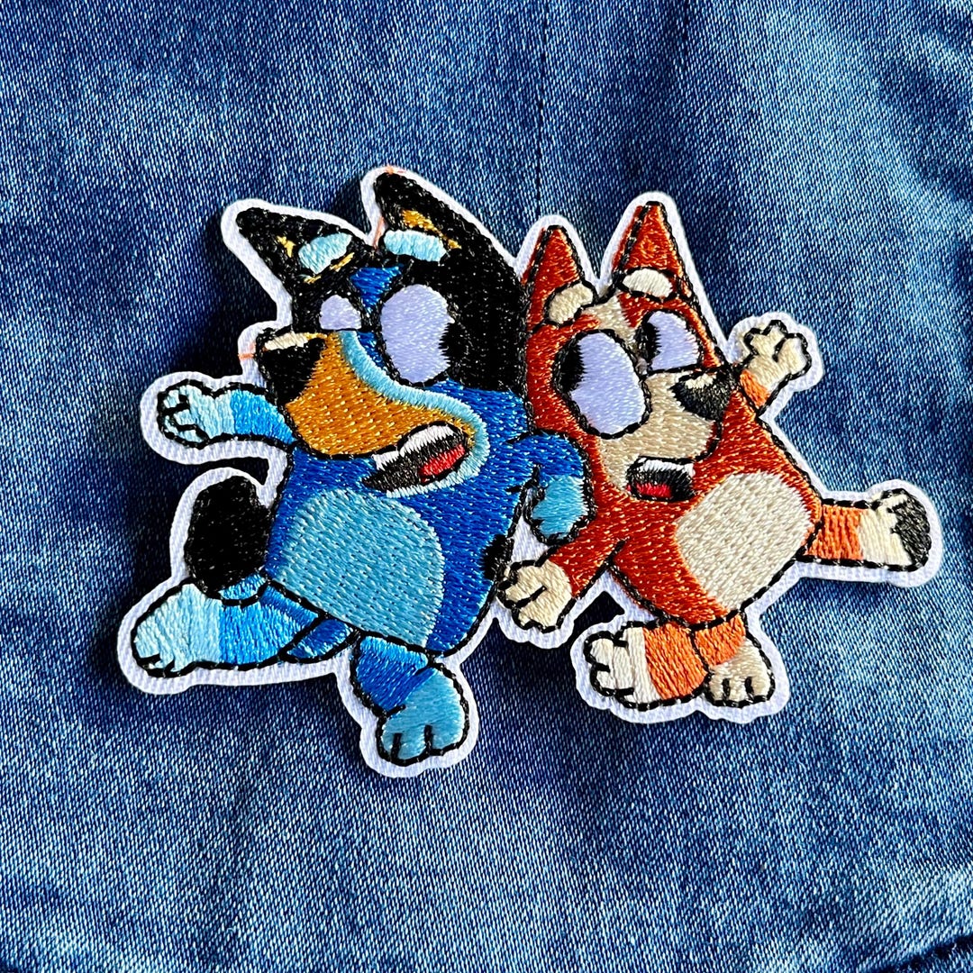 Bluey Iron on Patch, Bingo Chilli Embroidered, Cartoon Badge Coco ...