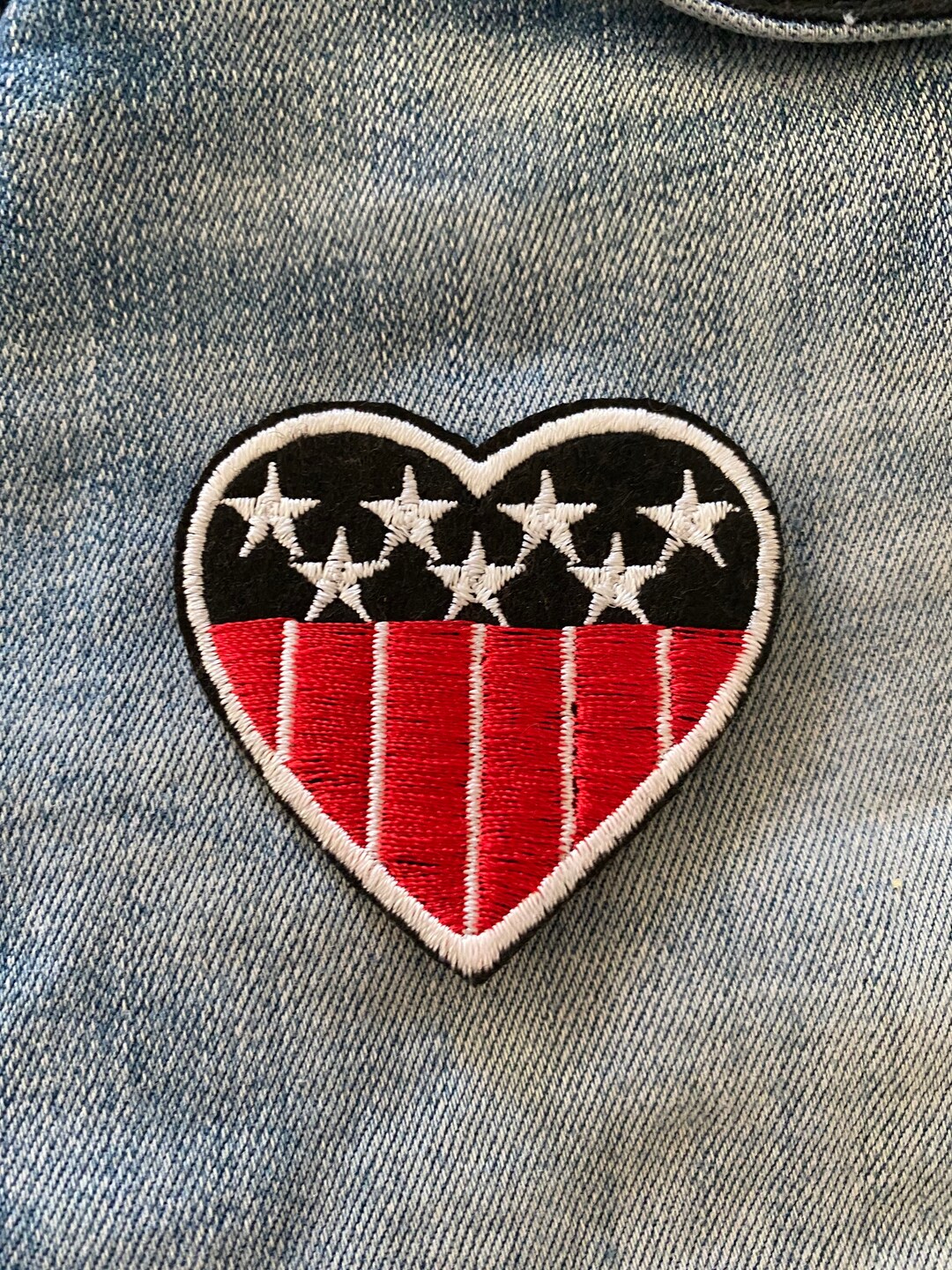Love Heart Embroidered Iron on Patch Denim Jacket Patch Festival ...