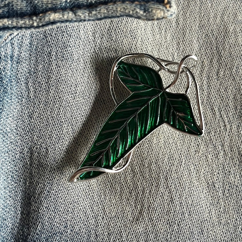 Lord Of The Rings Leaf Pin Elven Leaf Brooch Pin - Silver Veins, Hobbit ...