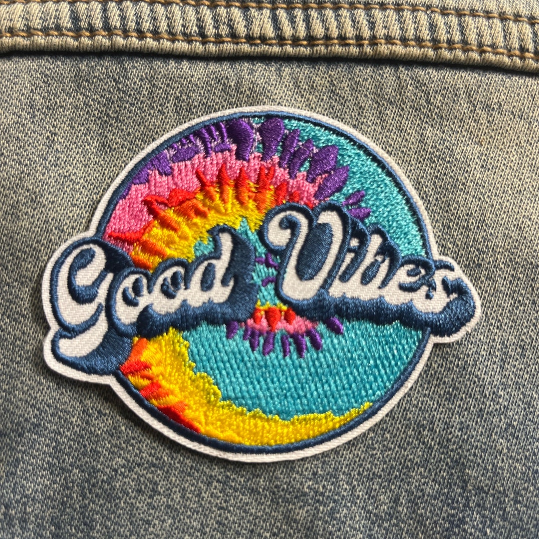 Good Vibes Iron on Patch Hippy Patch Retro Denim Jacket Patch Transfer ...
