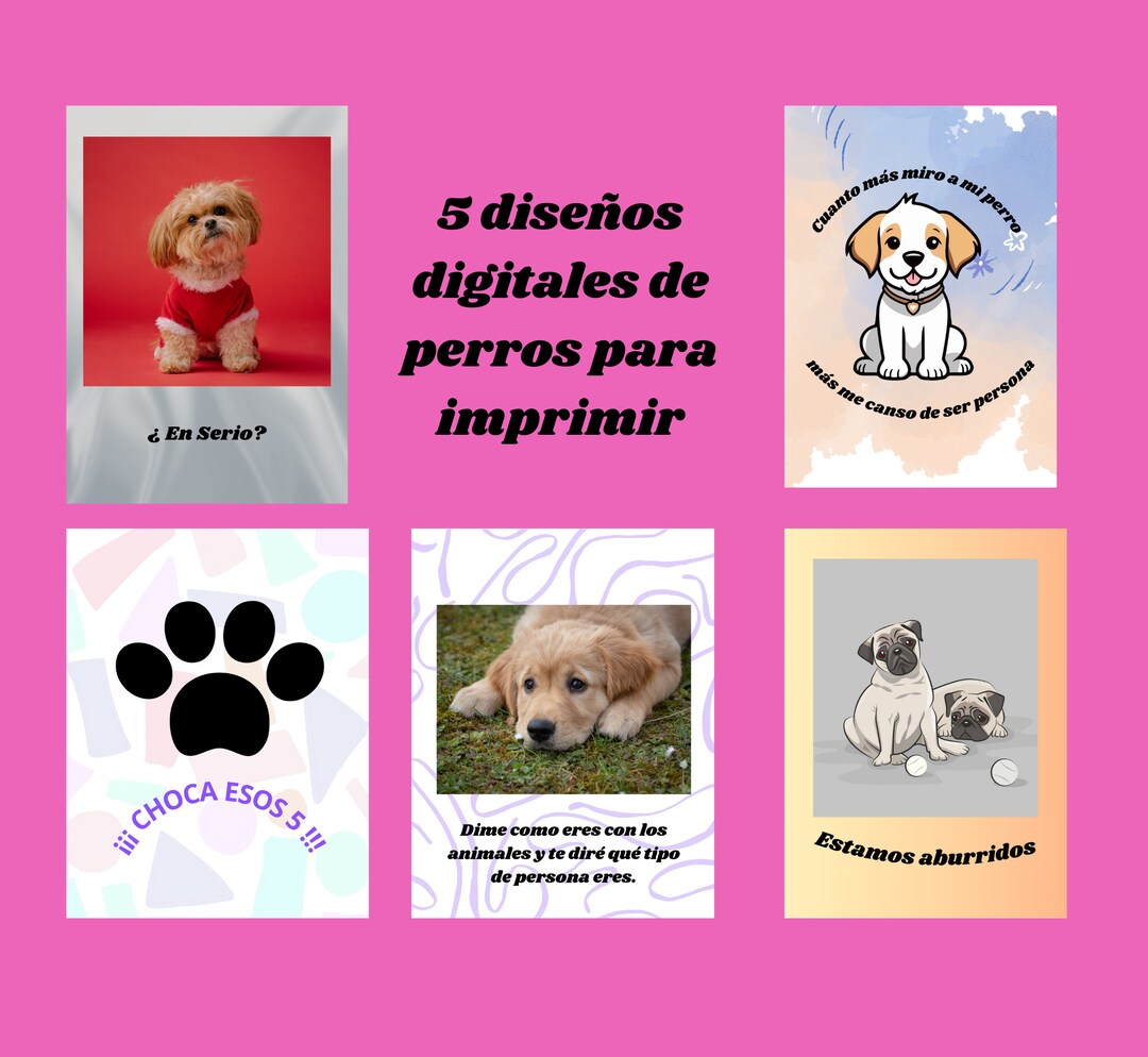 Diseños Digitales De Perros Para Decorar. .ilustraciones Digitales De ...