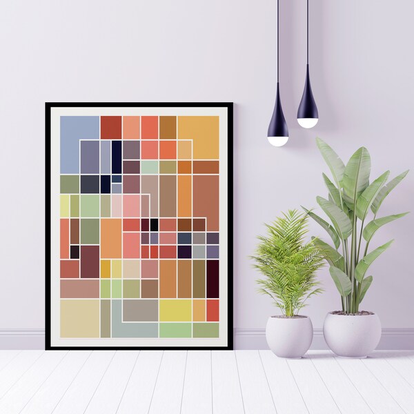 Mondrian Grid Style Art - Etsy