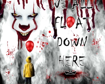 We All Float Down Here Pennywise IT Bundle SVG/PNG Digital Drawing ...