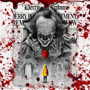 Pennywise Newspaper Blood Spatter Digital File for Sublimation And/or ...
