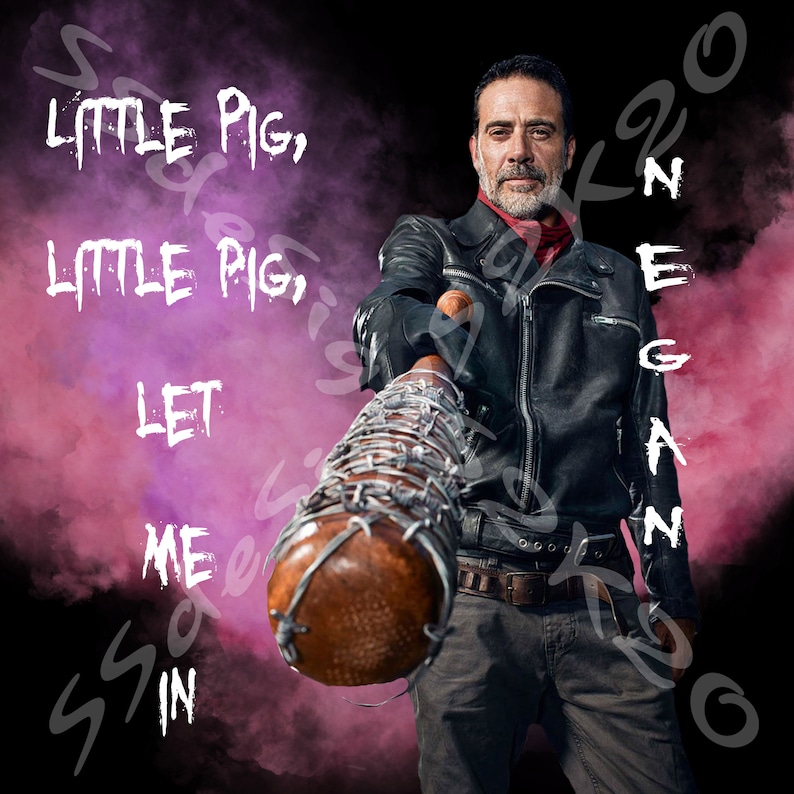 Negan the Walking Dead Little Pig Digital File for Sublimation | Etsy