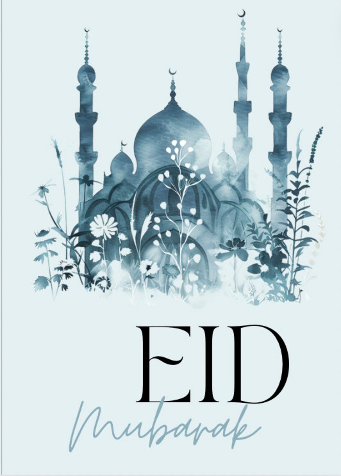 Eid Card Printable, Eid Card Digital, Eid Greeting Card, Eid Mubarak ...
