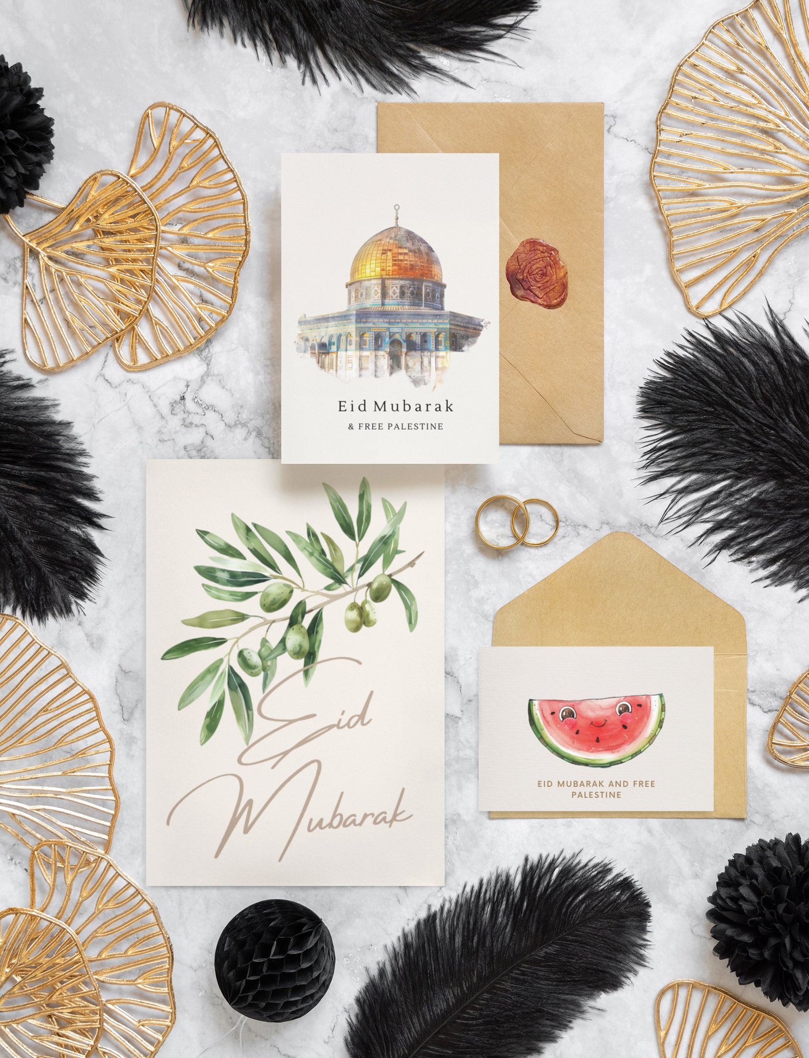 Free Palestine Eid Card Printable Bundle, Eid Card Digital, Eid ...