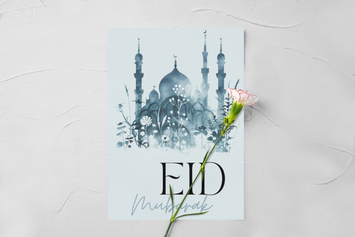 Eid Card Printable, Eid Card Digital, Eid Greeting Card, Eid Mubarak ...