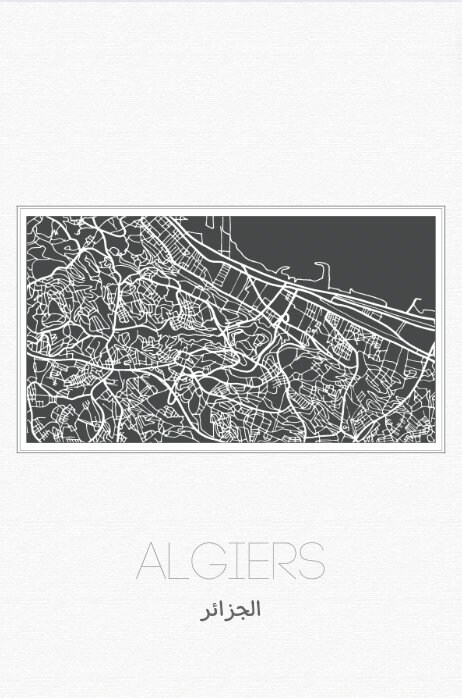 Map of Algiers Printable, Digital Wall Art, Printable Poster, Algeria ...