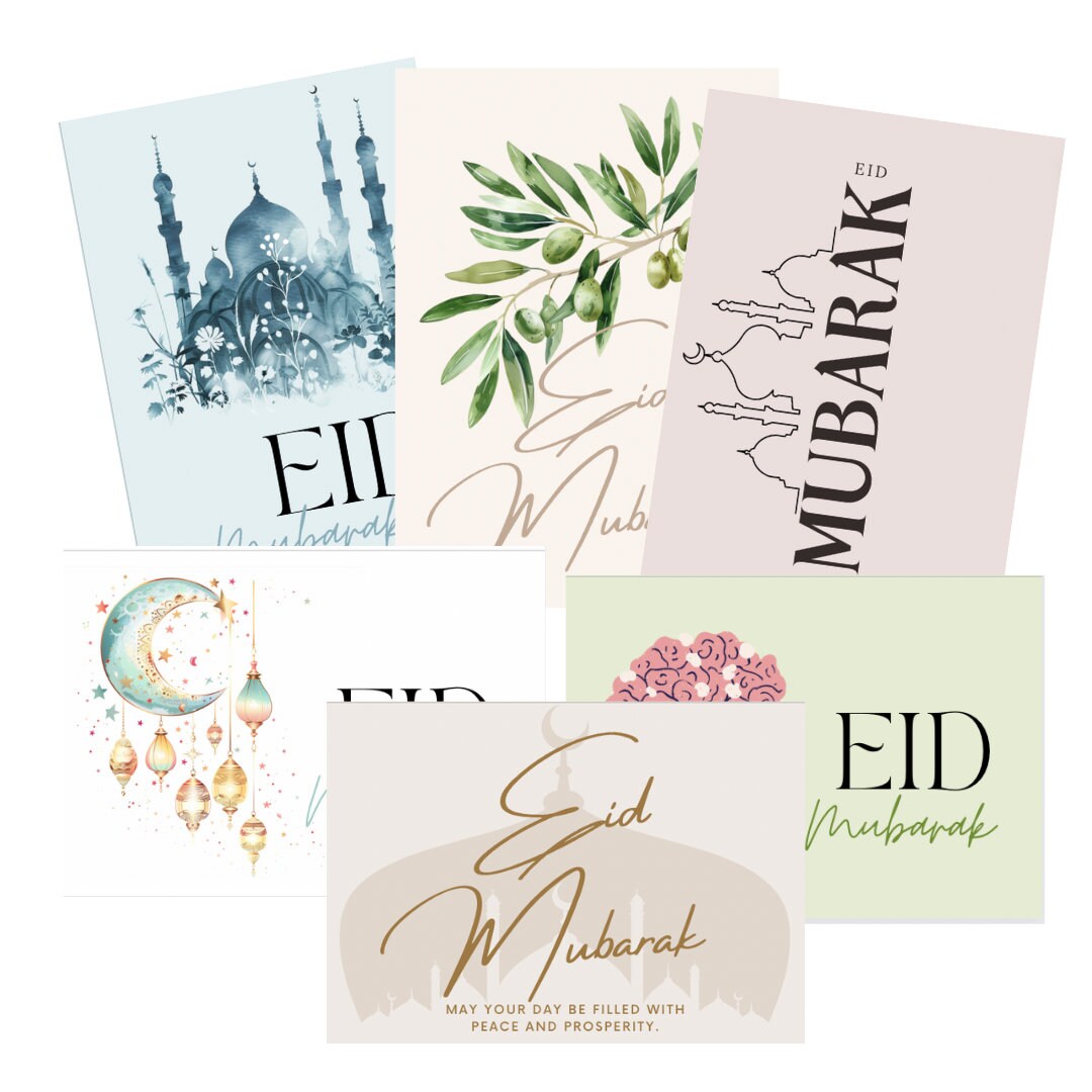 Eid Card Printable Bundle, Eid Card Digital, Eid Greeting Card, Eid ...